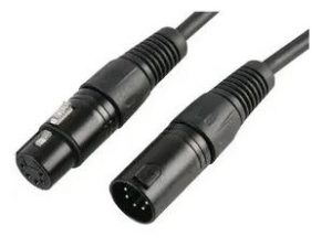 PLS00277 5 Pin DMX Cable 10 Metre | Black DMX Lighting Lead